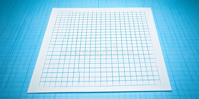 Blank Grid Paper Sheet on Blue Background Perfect for Design Projects ...