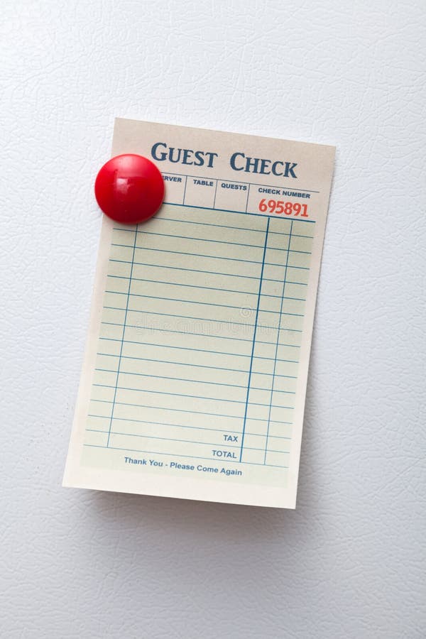 Blank Guest Check stock image. Image of check, green - 78439475