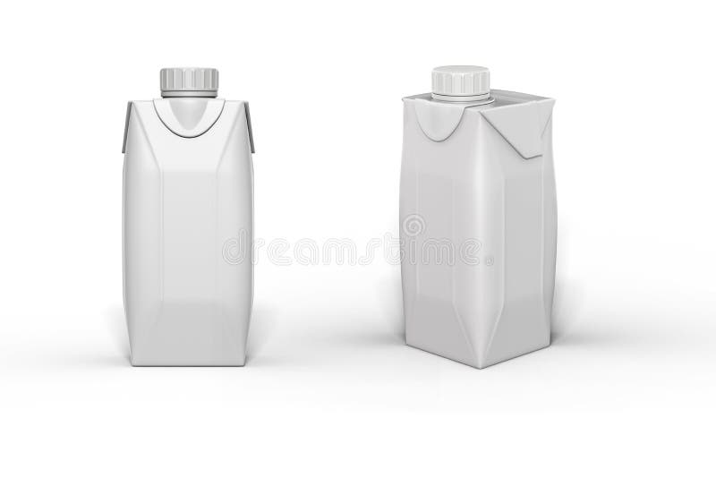 Blank Half Liter Tetra Milk Boxes with Lid Isolated Stock Illustration ...