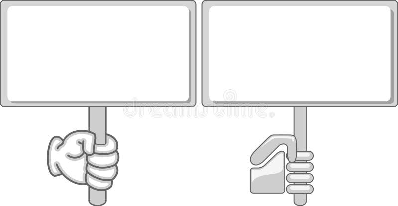 Blank Hand Held Sign Stock Illustrations – 141 Blank Hand Held Sign ...