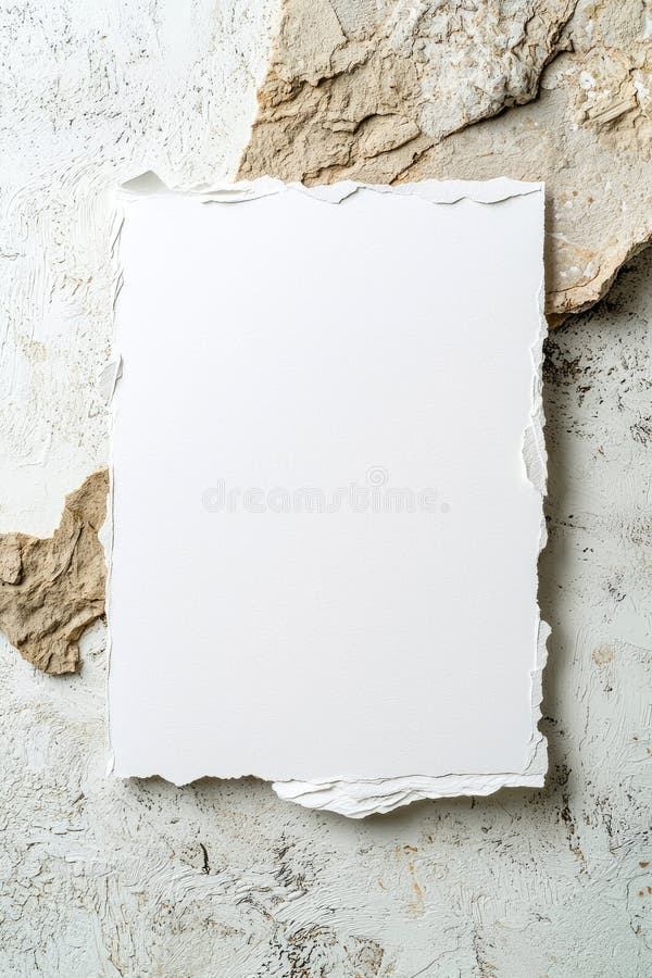 Blank Handmade Paper Invitation on Textured Plaster Background Stock ...