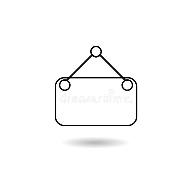 Blank Hanging Sign Logo with Shadow Stock Vector - Illustration of ...