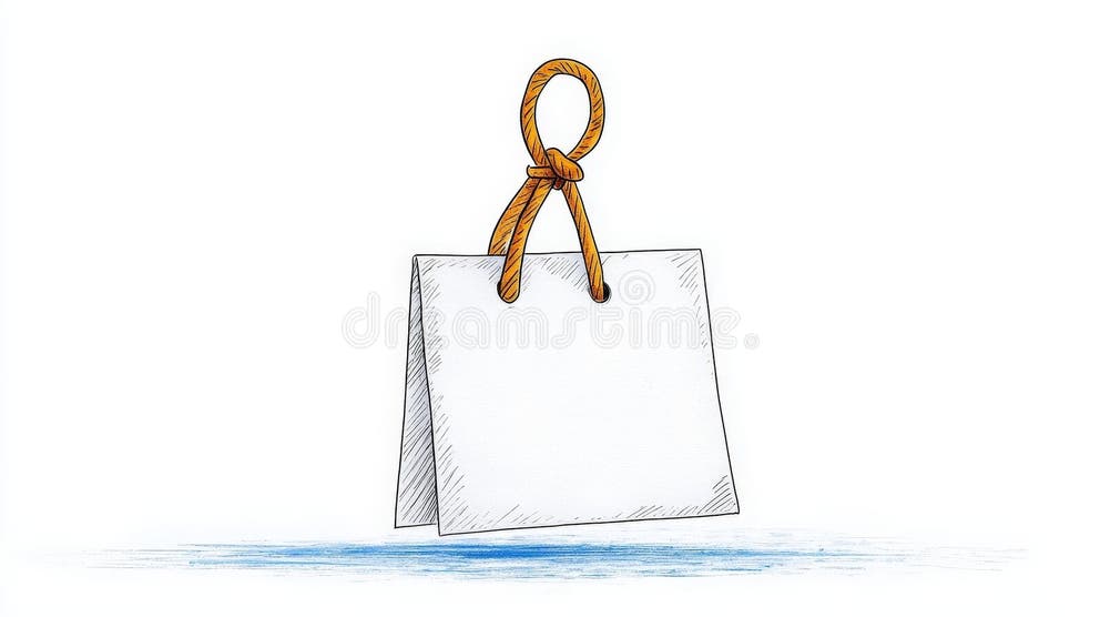 Blank Hanging Sign with Rope Loop in Simple Hand-Drawn Style Ideal for ...