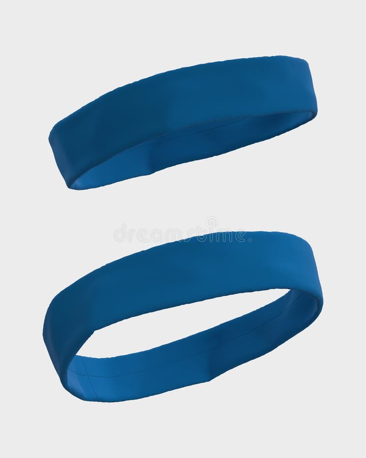 Blank Headband Mock Up in Front and Side Views Stock Illustration ...