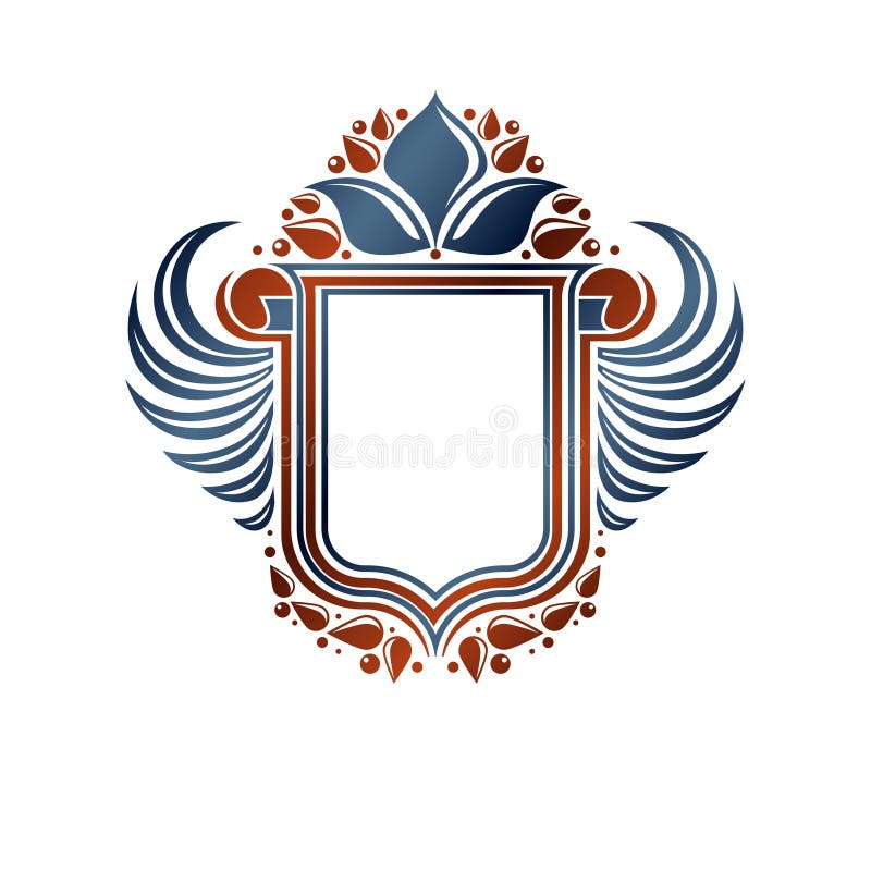 Blank Heraldic Coat of Arms Decorative Emblem with Copy Space an Stock ...
