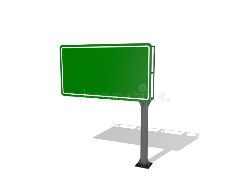 Blank Green Highway Sign.3d Vector Illustration.Front View. Stock ...