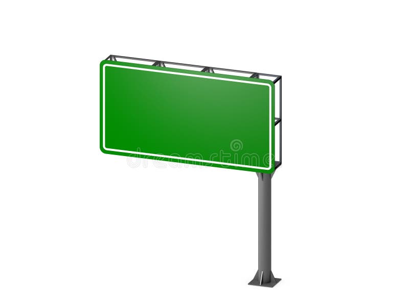 Blank Green Highway Sign.3d Vector Illustration.Front View. Stock ...