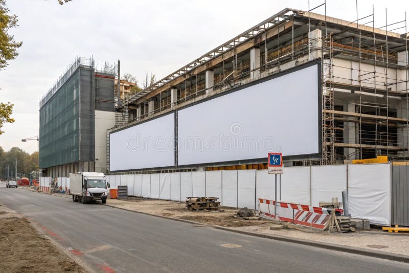 Blank Hoarding Space for Advert on Construction Site Stock Illustration ...