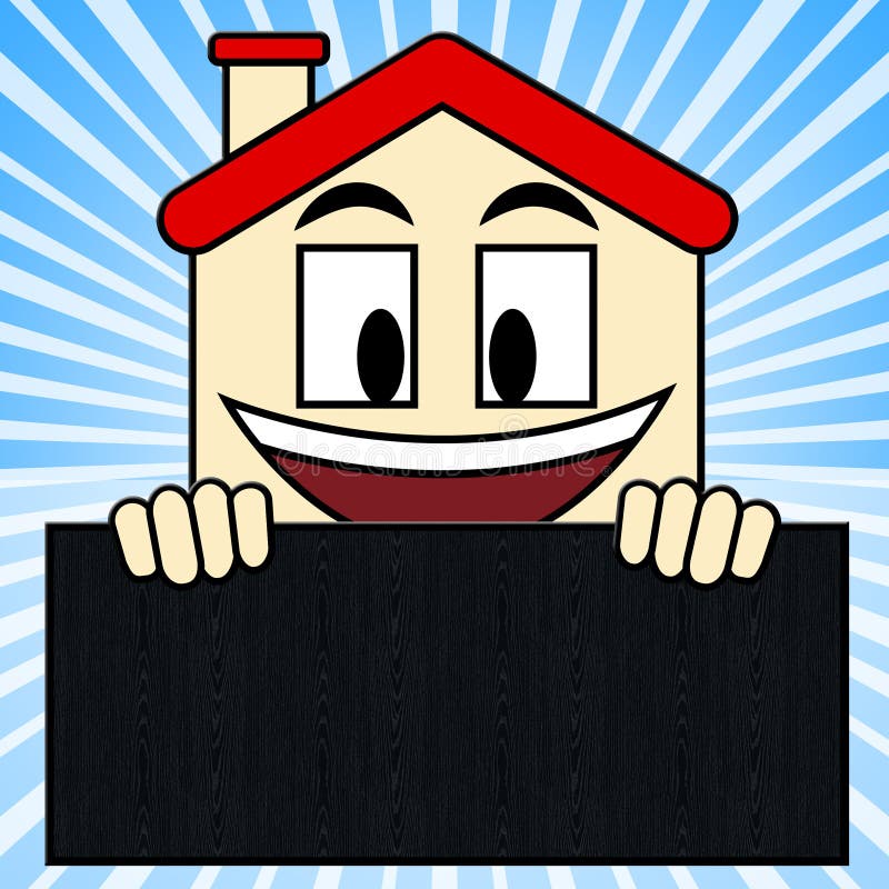 Blank Home Sign Showing Home Copyspace 3d Illustration Stock ...