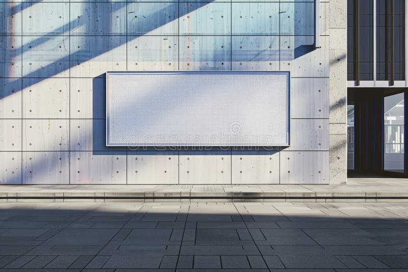 Blank Horizontal Billboard Mockup on a Building. Stock Photo - Image of ...