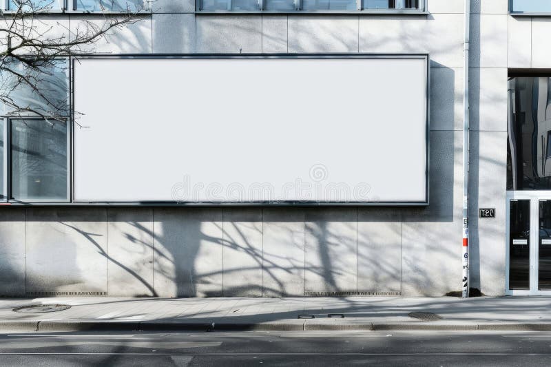 Blank Horizontal Billboard Mockup on a Building. Stock Image - Image of ...