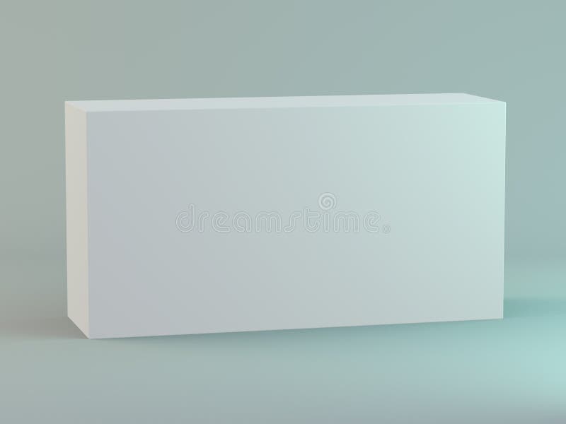 Blank Horizontal Box on White Background with Reflection. 3D Stock ... Blank Horizontal Box on White Background with Reflection. 3D Stock ...