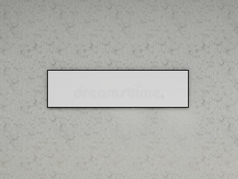 Blank Horizontal Frame Mockup on a Grey Wall Stock Illustration ...