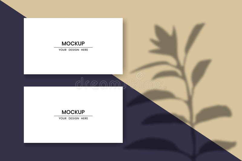 Blank Horizontal Paper Cards Mockup with Shadow Overlay Effect Stock ...