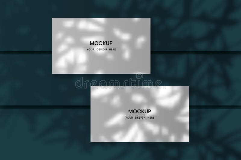 Blank Horizontal Paper Cards Mockup with Shadow Overlay Effect Stock ...