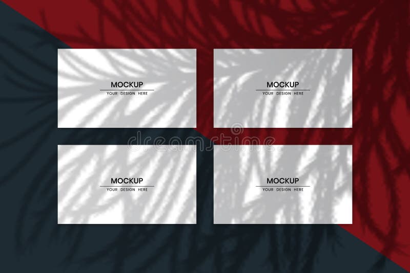 Blank Horizontal Paper Cards Mockup with Shadow Overlay Effect Stock ...