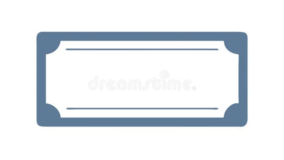 Blank Horizontal Rectangle with Rounded Corners and Border Icon, Frame ...