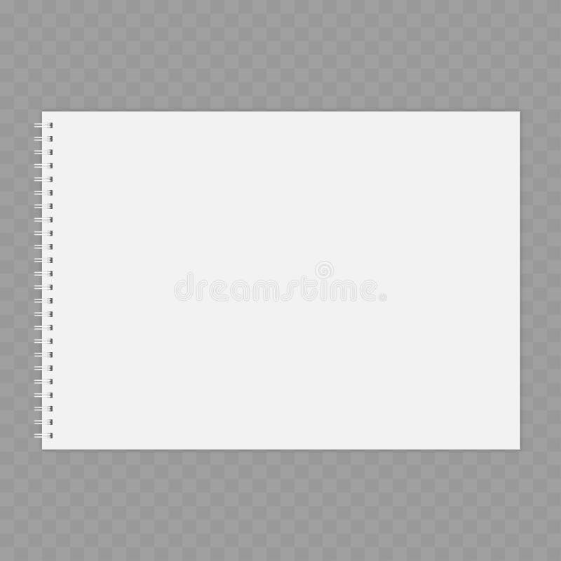 Blank Horizontal Spiral Notebook Mockup - Landscape Wire-Bound Pad ...