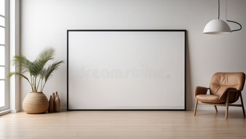 A Blank Horizontal White Board Screen Frame Stock Illustration ...