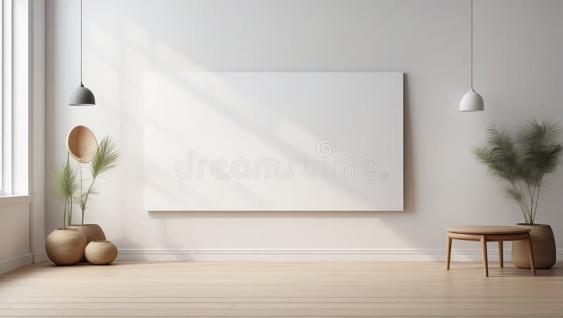 A Blank Horizontal White Board Screen Frame Stock Illustration ...