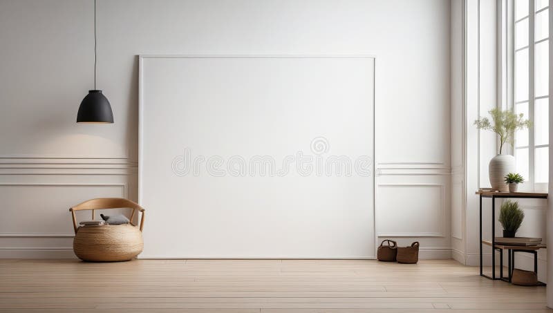 A Blank Horizontal White Board Screen Frame Stock Illustration ...