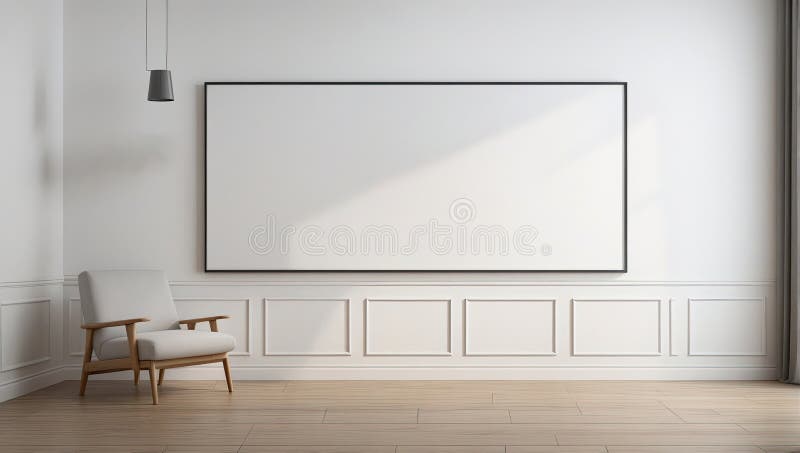 A Blank Horizontal White Board Screen Frame Stock Illustration ...