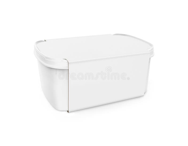 Blank Ice Cream White Container Mockup Isolated on a White Background ...