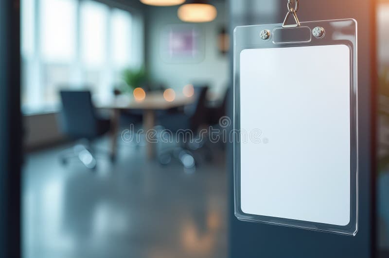 Blank Id Badge Holder in Modern Office Conference Room Environment. AI ...