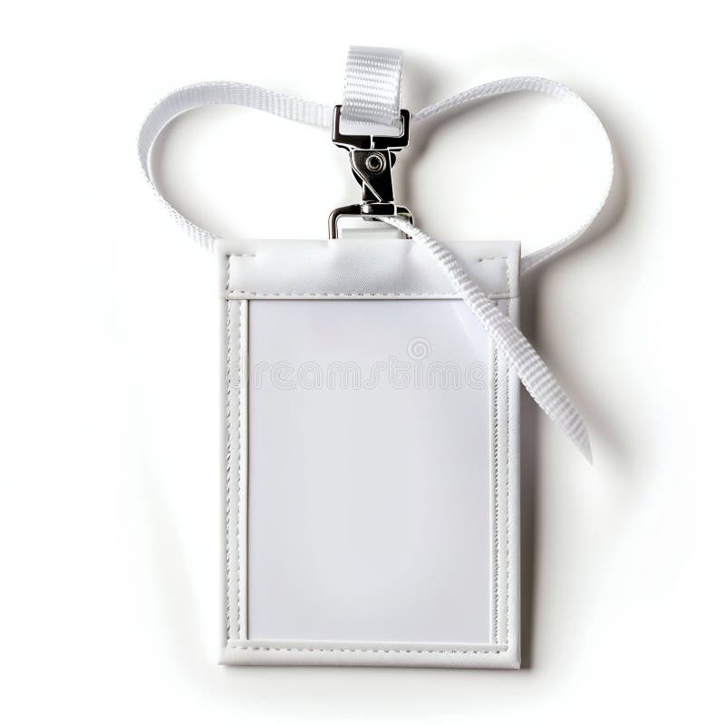 Blank ID Badge Holders with Lanyards on White Background. Generative Ai ...