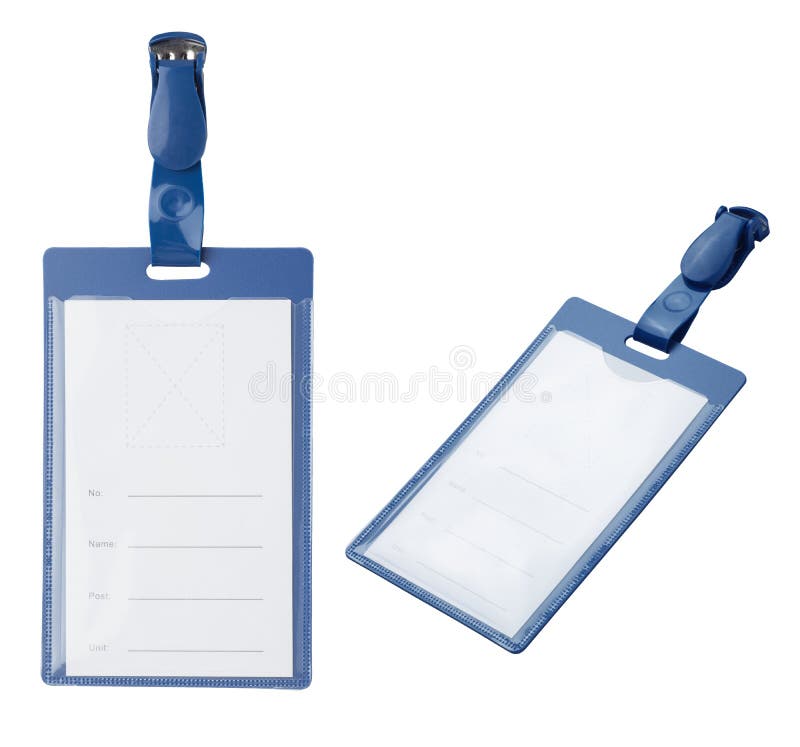 Blank ID badge stock photo. Image of paper, white, security - 71338348