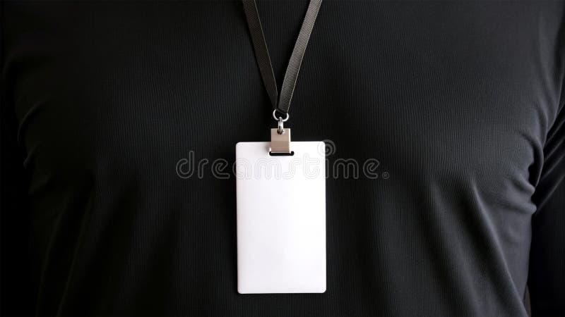 A Hanging Id Card on the Chest for Mock Up. AI Generated Illustration ...