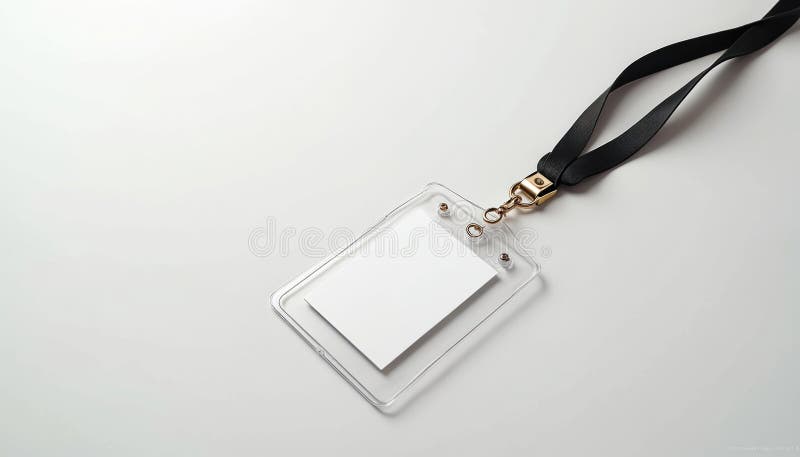 Blank ID Card Mockup with a Lanyard. Concept of Identification, Access ...