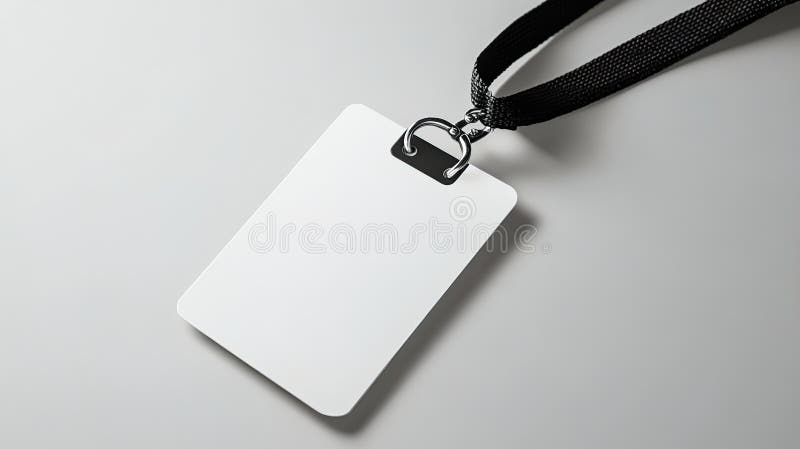 Blank Identification Card with Black Lanyard Stock Illustration ...
