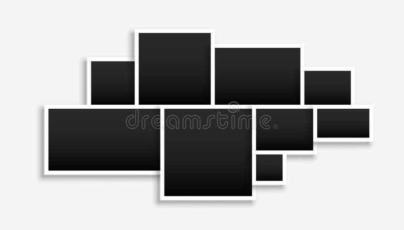 Blank Image Frame Grid Collage Mockup Template Stock Illustration ...