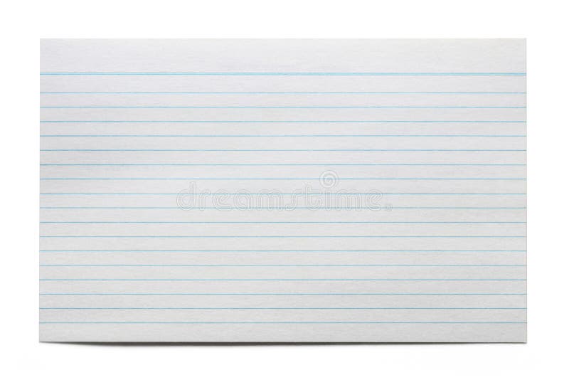 Blank Index Card Isolated on White Stock Photo - Image of blank, lined ...