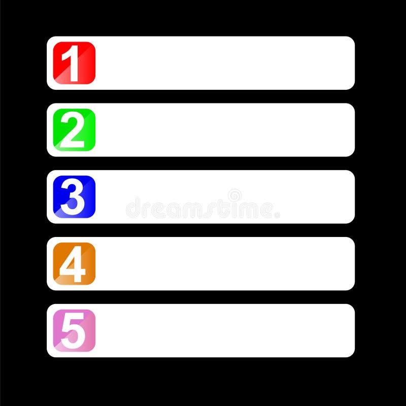 Blank Info Graphic Text Bar Template from One To Five Stock Vector ...