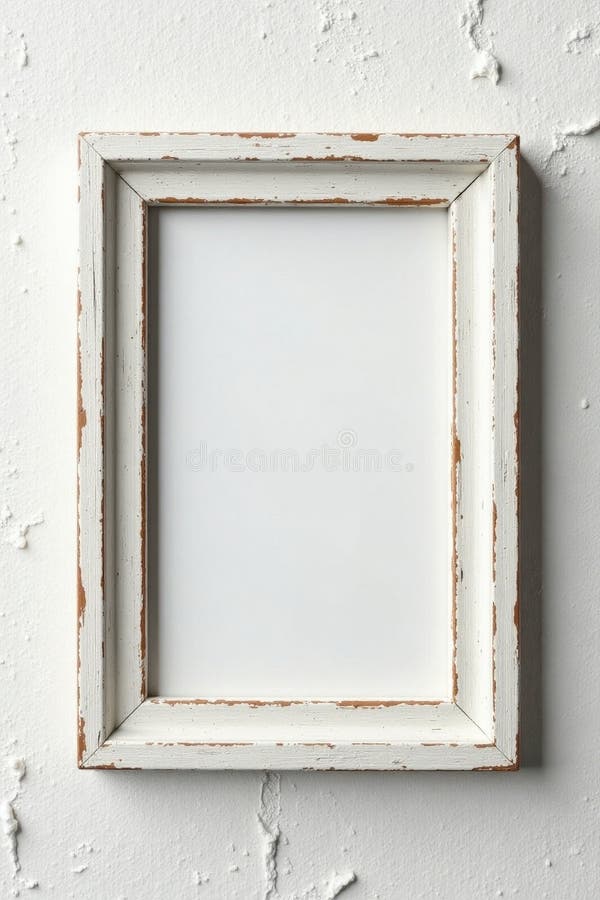 Blank Instant Photo Frame, Distressed White Paint, Empty, Frame Stock ...