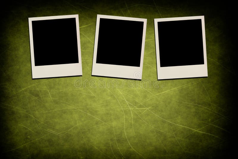 Blank Instant Photo Frames on Grunge Background Stock Illustration ...