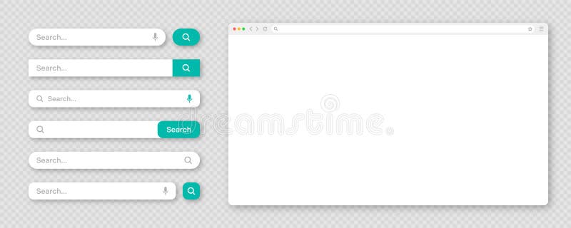 Various Search Bars with Outline Border. Internet Browser Engine with ...