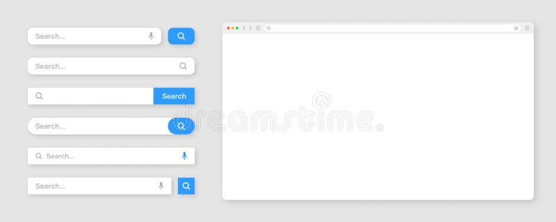 Blank Internet Browser Window with Various Search Bar Templates. Web ...