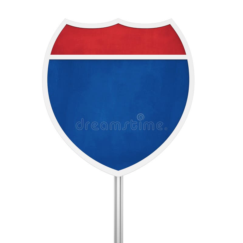 Blank Interstate Road Sign stock illustration. Illustration of icon ...