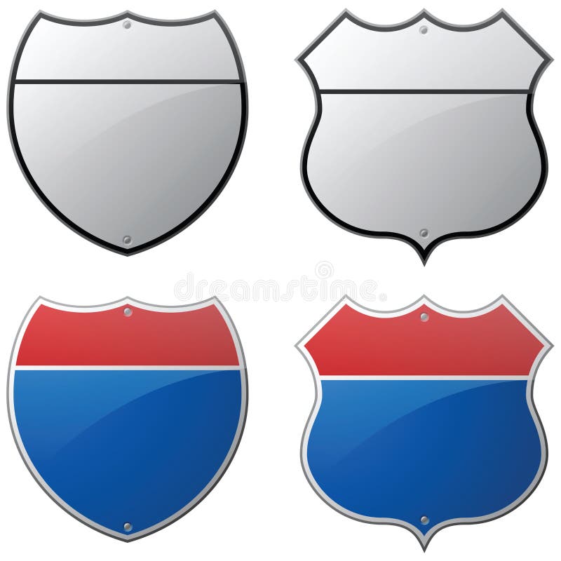 Blank Interstate and Highway Signs Stock Vector - Illustration of ...