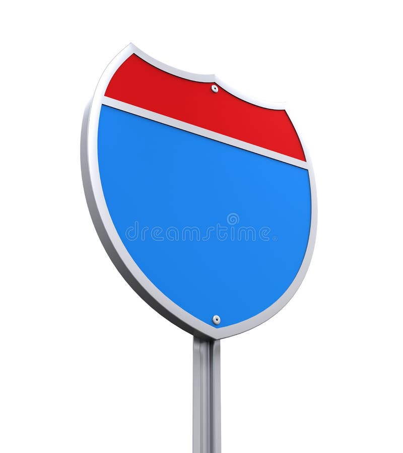 Blank Interstate Road Sign stock illustration. Illustration of ...