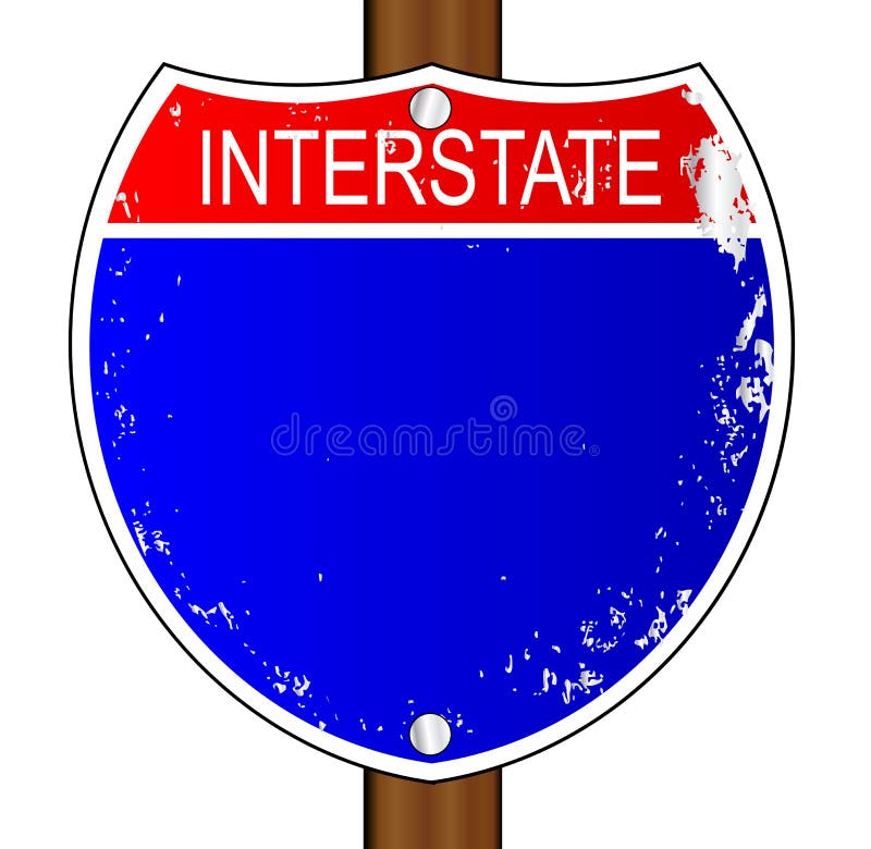 Blank Interstate Road Sign stock illustration. Illustration of icon ...