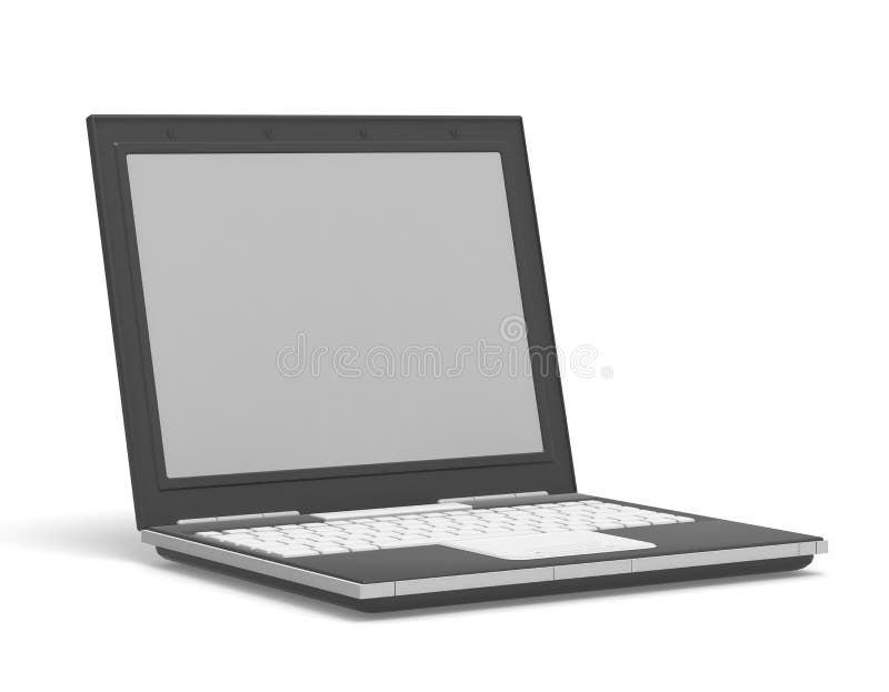 Blank isolated laptop stock illustration. Illustration of black - 9605587