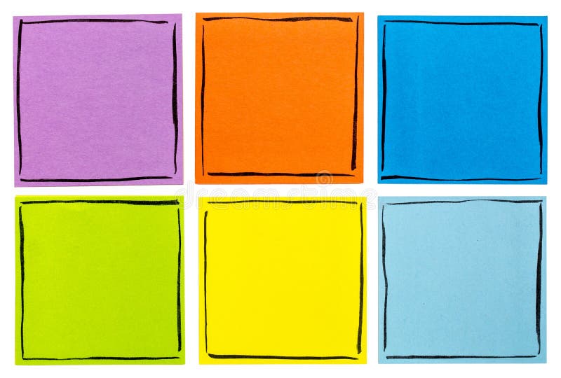 Blank Isolated Sticky Notes Set Stock Image - Image of blank, blue ...