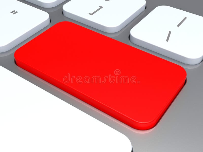 Blank Keyboard Key Shows Red Empty Copyspace Keypad Stock Illustration ...