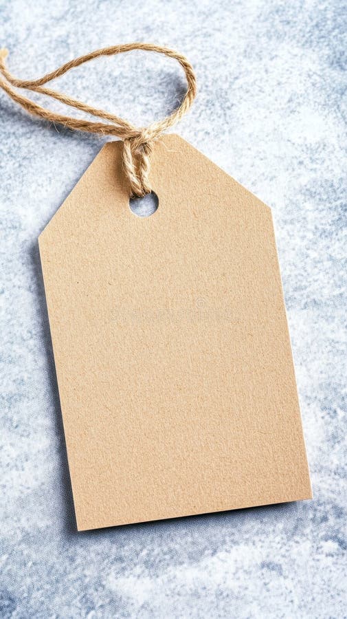Blank Kraft Paper Tag with Rustic String Loop for DIY Projects and ...