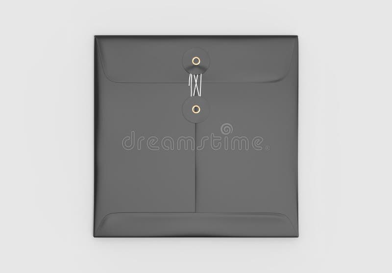 Blank Kraft Tie Button String Closure Envelope for Branding. 3d Render ...
