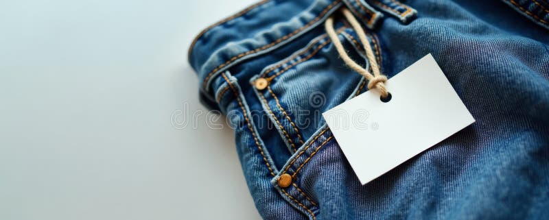 Blank Label Available for Content Placement, on Jeans Fabric. Stock ...